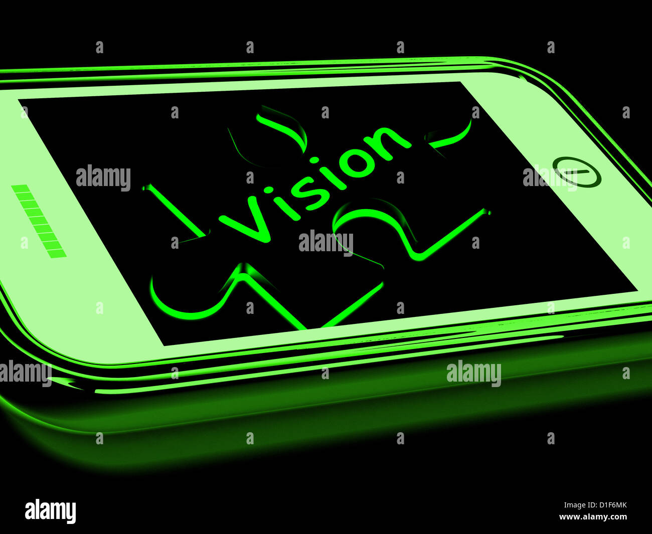 Vision On Smartphone Shows Future Plans And Forecasting Stock Photo - Alamy