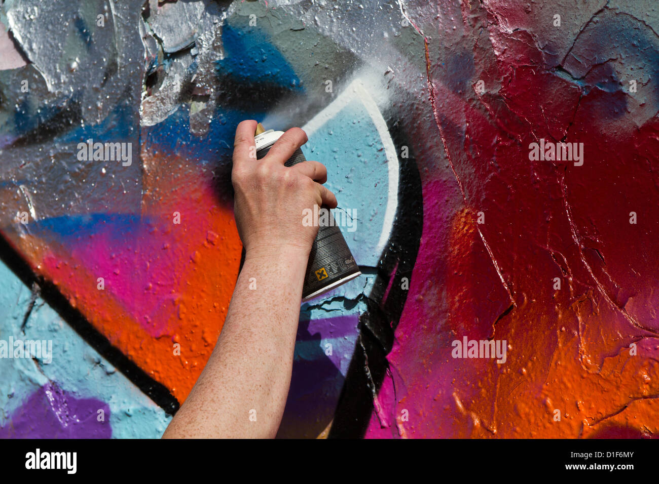 Graffiti on the Remains of the Berlin Wall in the Mauerpark in Berlin ...