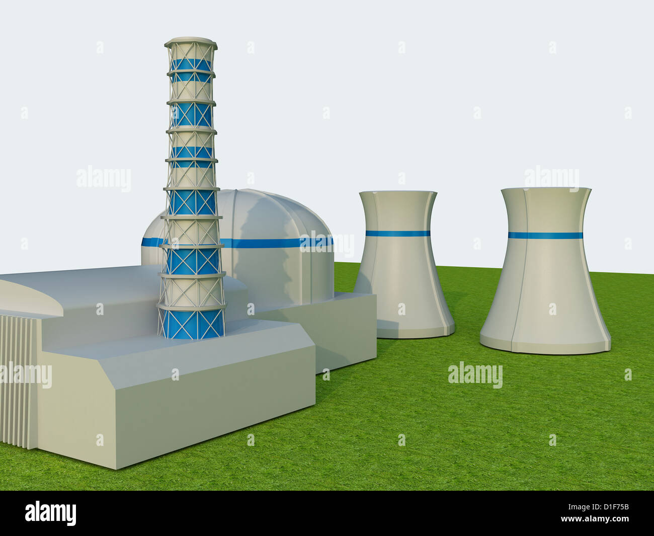 Nuclear Power Station - Computer Art 3D Series Stock Photo - Alamy