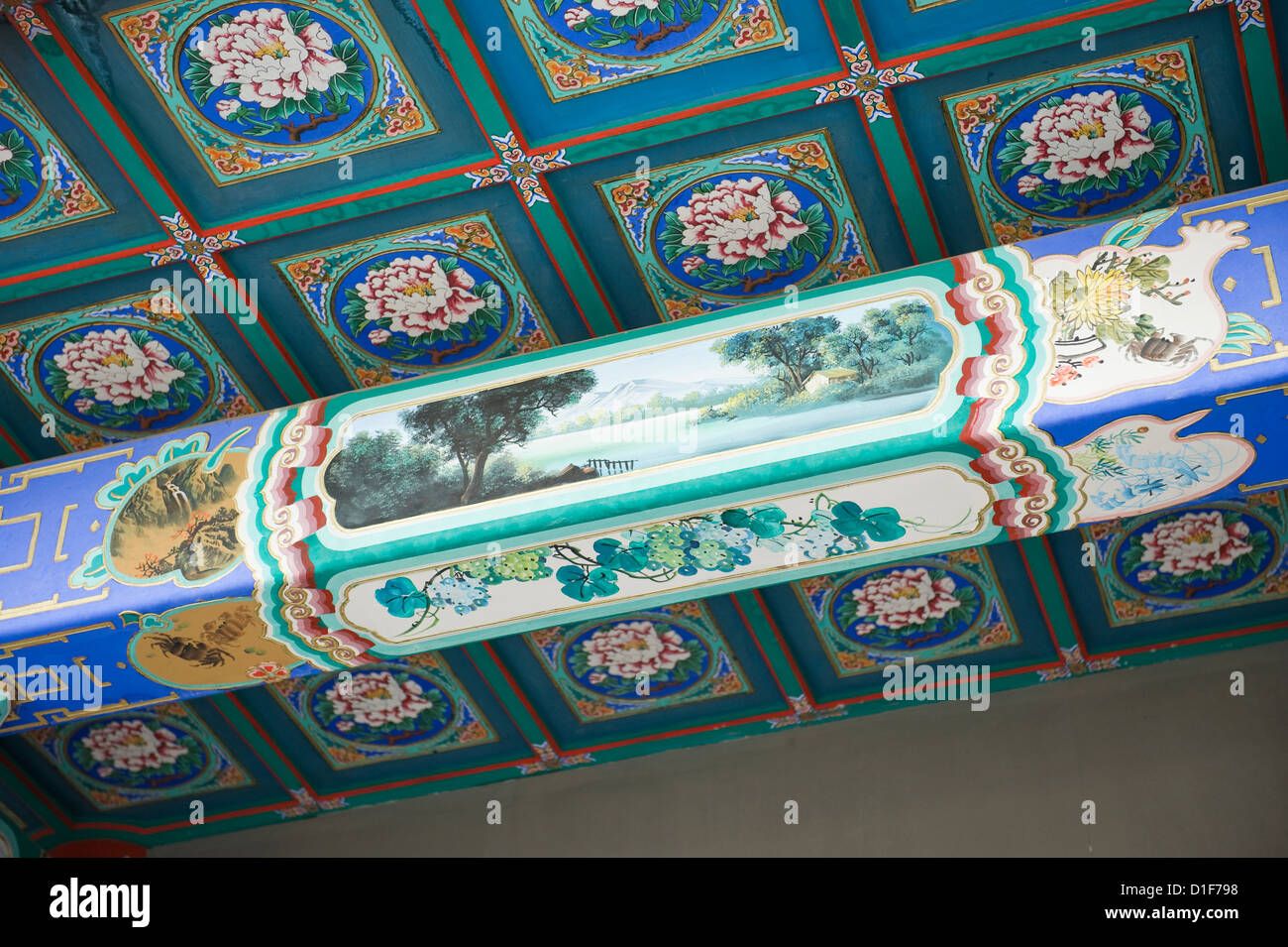 Traditional Chinese ceiling painting Stock Photo - Alamy