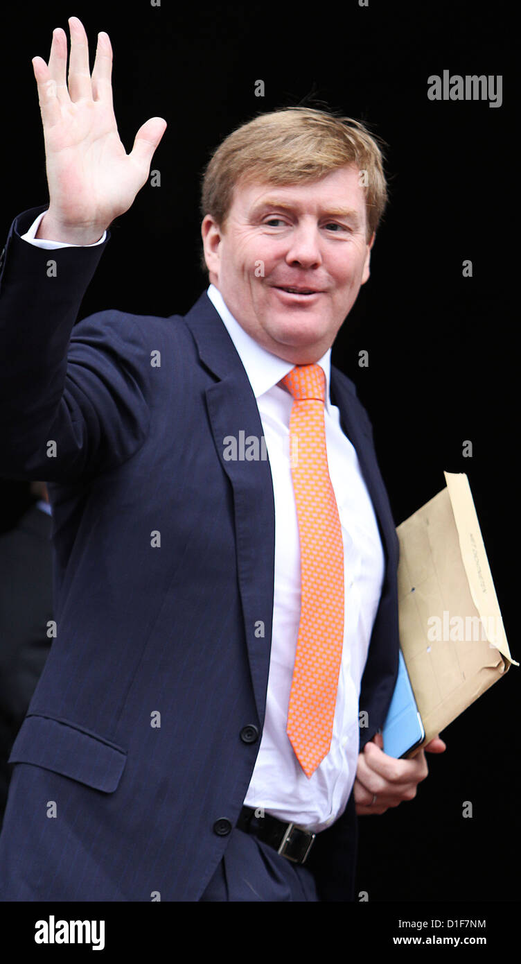 Prince Willem-Alexander of The Netherlands arrives at the royal palace ...