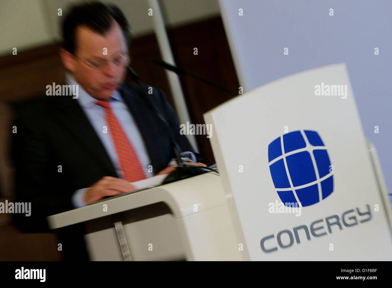 The head of the board of Conergy AG, Philip Comberg, speaks during the ...
