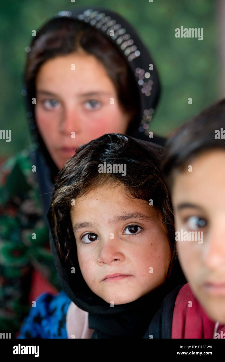 An Afghan family is pictured in Balkh near Mazar-i-Sharif, Afghanistan ...