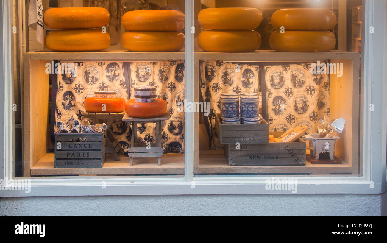 Cheese on sale in shop window, Amsterdam, Netherlands Stock Photo - Alamy