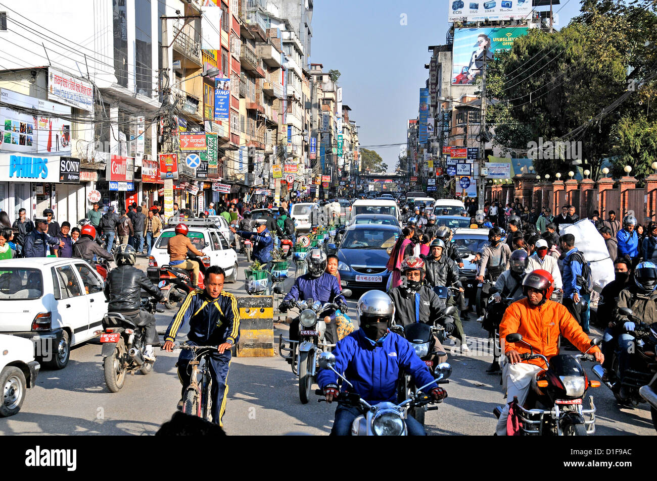 traffic jam in heart of Kathmandu Nepal Stock Photo - Alamy