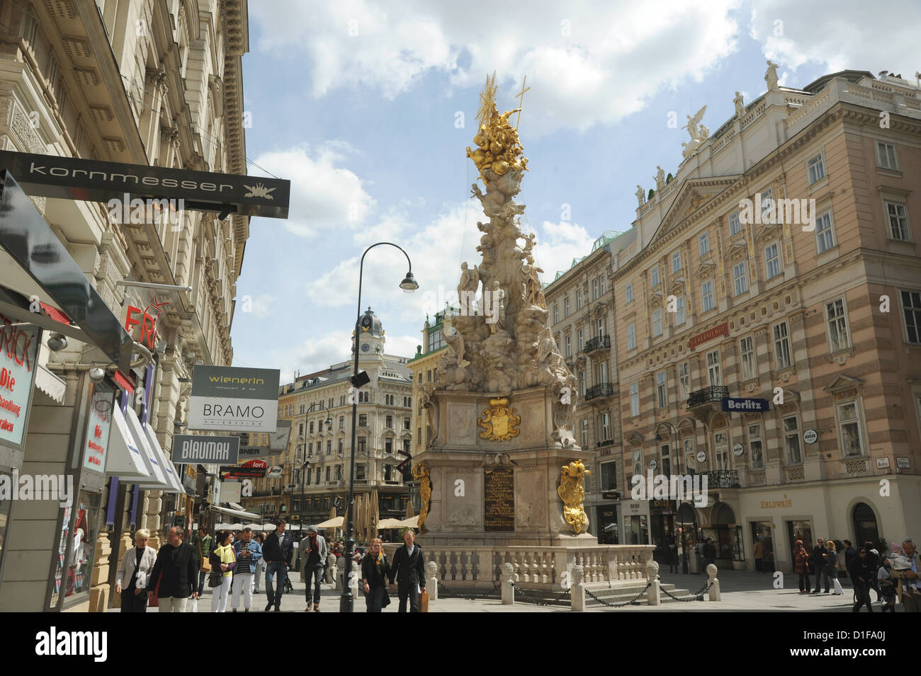 The Plague Column is seen in Vienna, Austria, 13 May 2012. The landmark ...