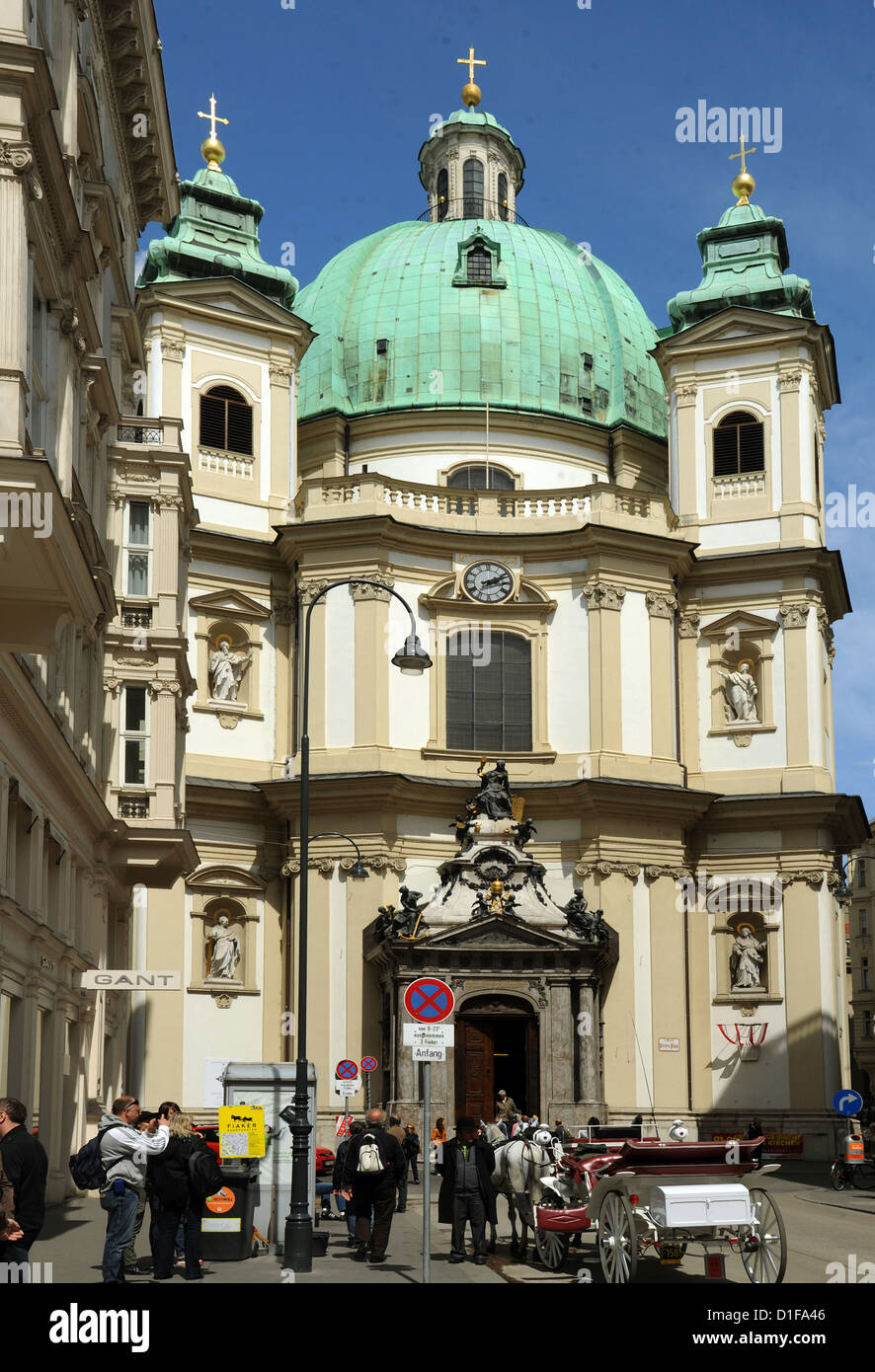 Exterior view of the Roman-Catholic Saint Peter's church in Vienna ...