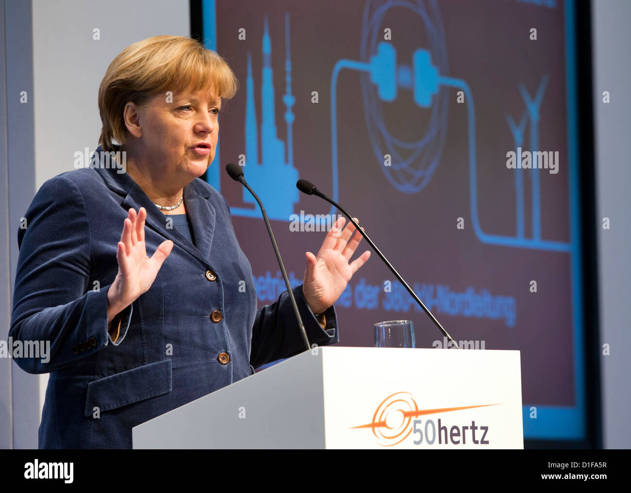 German chancellor Angela Merkel initiates the officiall opening the new ...