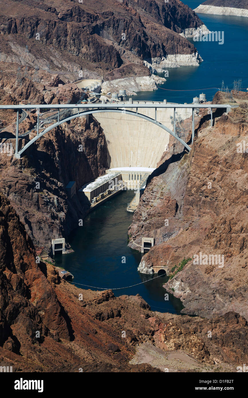 View of the Hoover dam and bridge Stock Photo - Alamy
