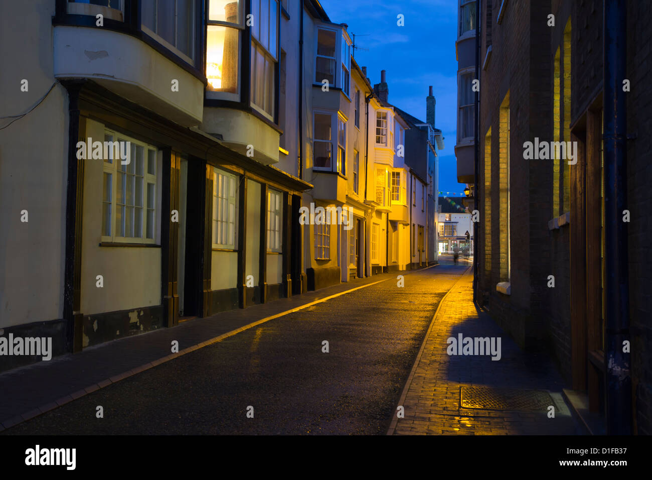 street and houses in the Norfolk town of Cromer a popular seaside ...