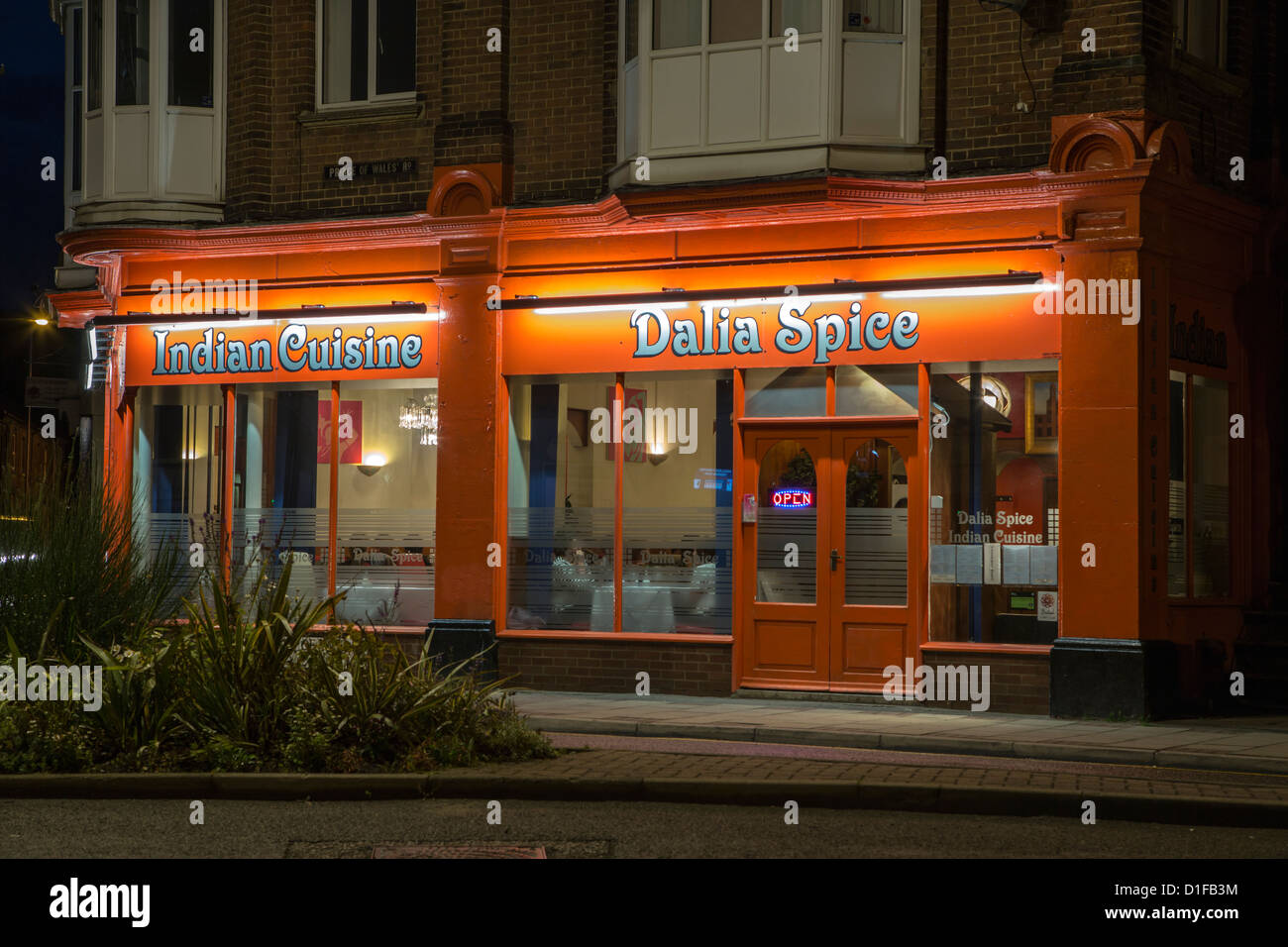 Dalia spice Indian restaurant at night in Cromer a popular seaside ...