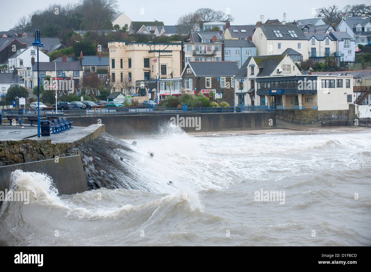 19th December 2012. Saundersfoot, Pembroke, Wales, UK. Strong winds, up ...