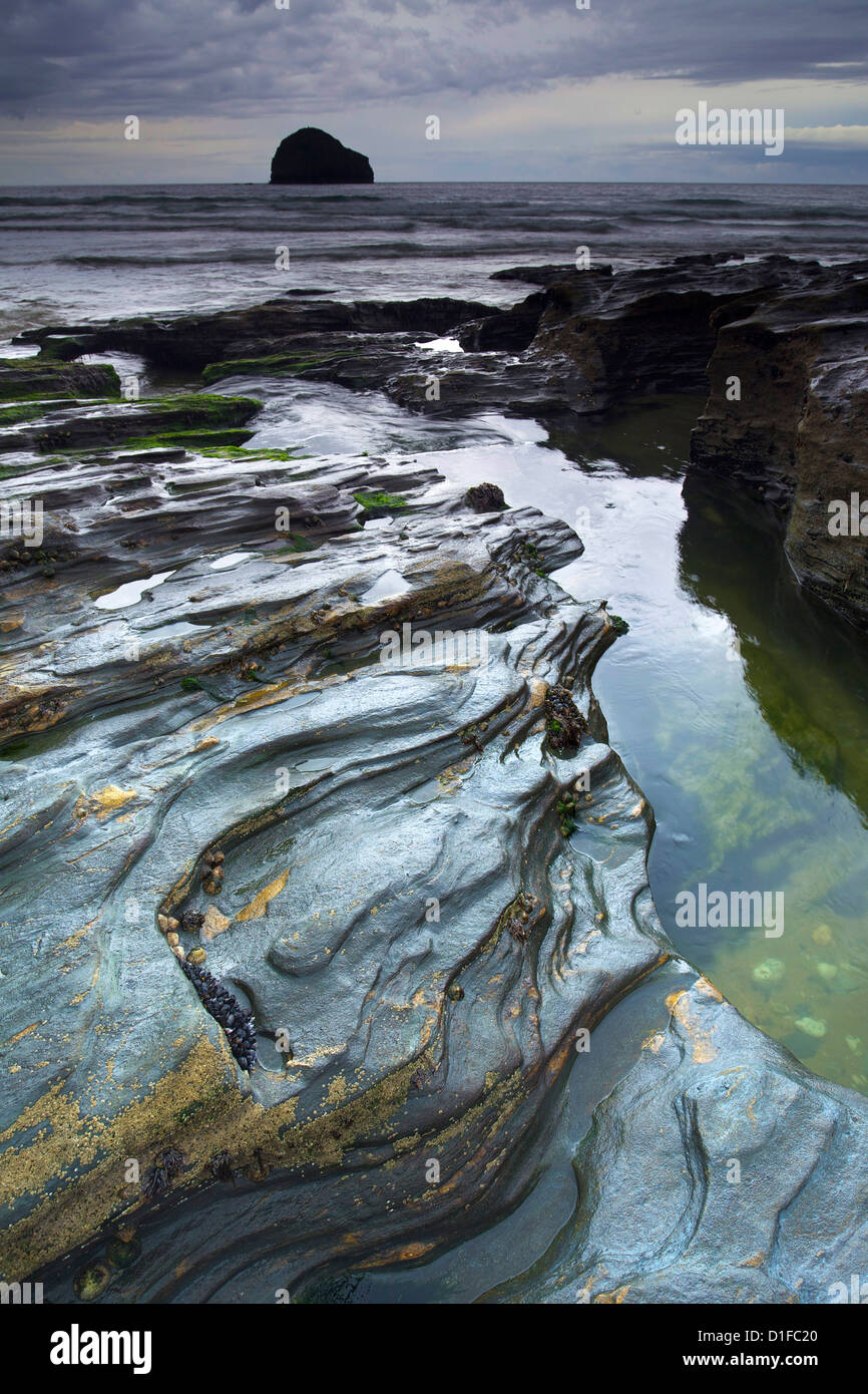 Trebarwith Strand, Cornwall, England, United Kingdom, Europe Stock ...