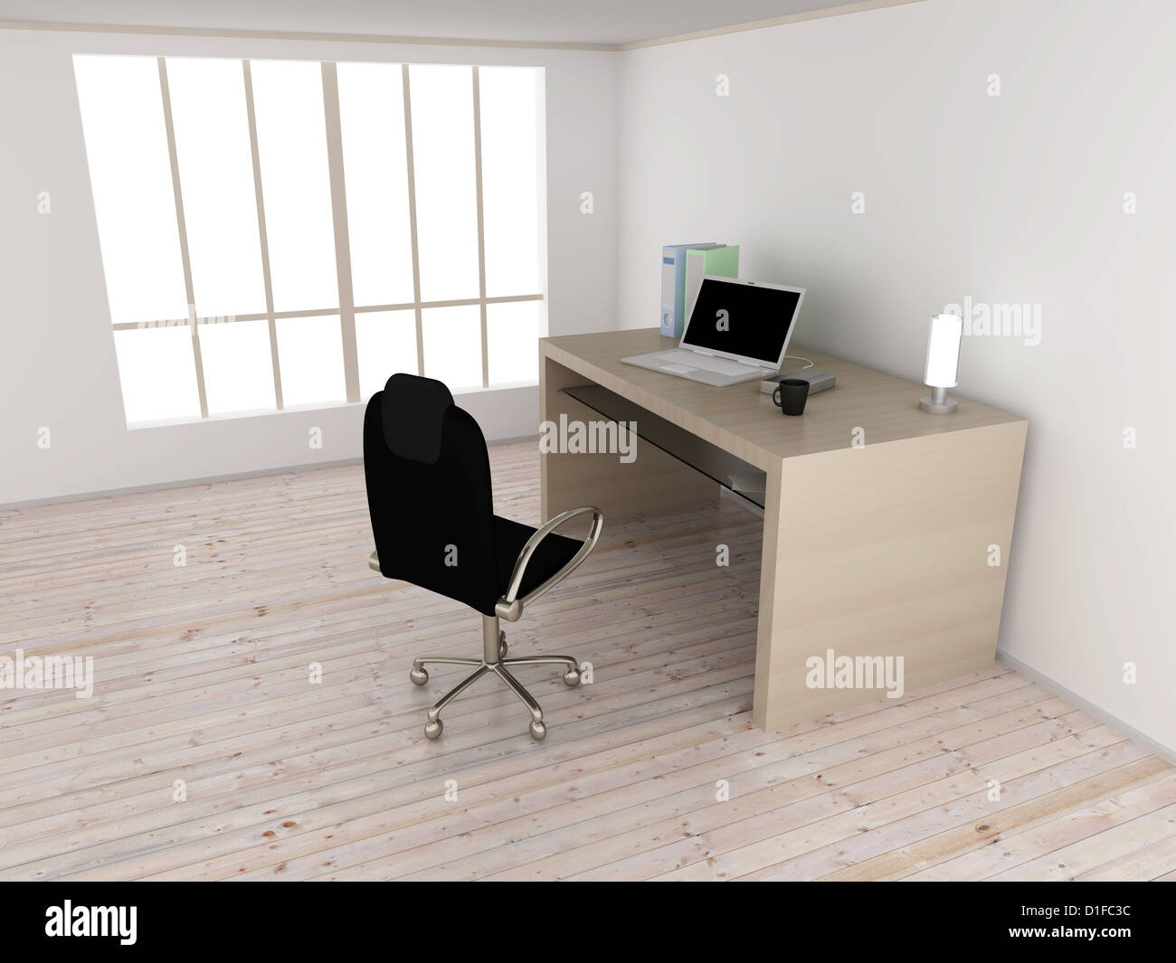 A office workplace. 3D rendered Illustration Stock Photo - Alamy