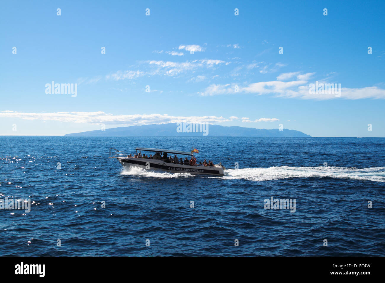 Tour on boat across the sea Stock Photo - Alamy