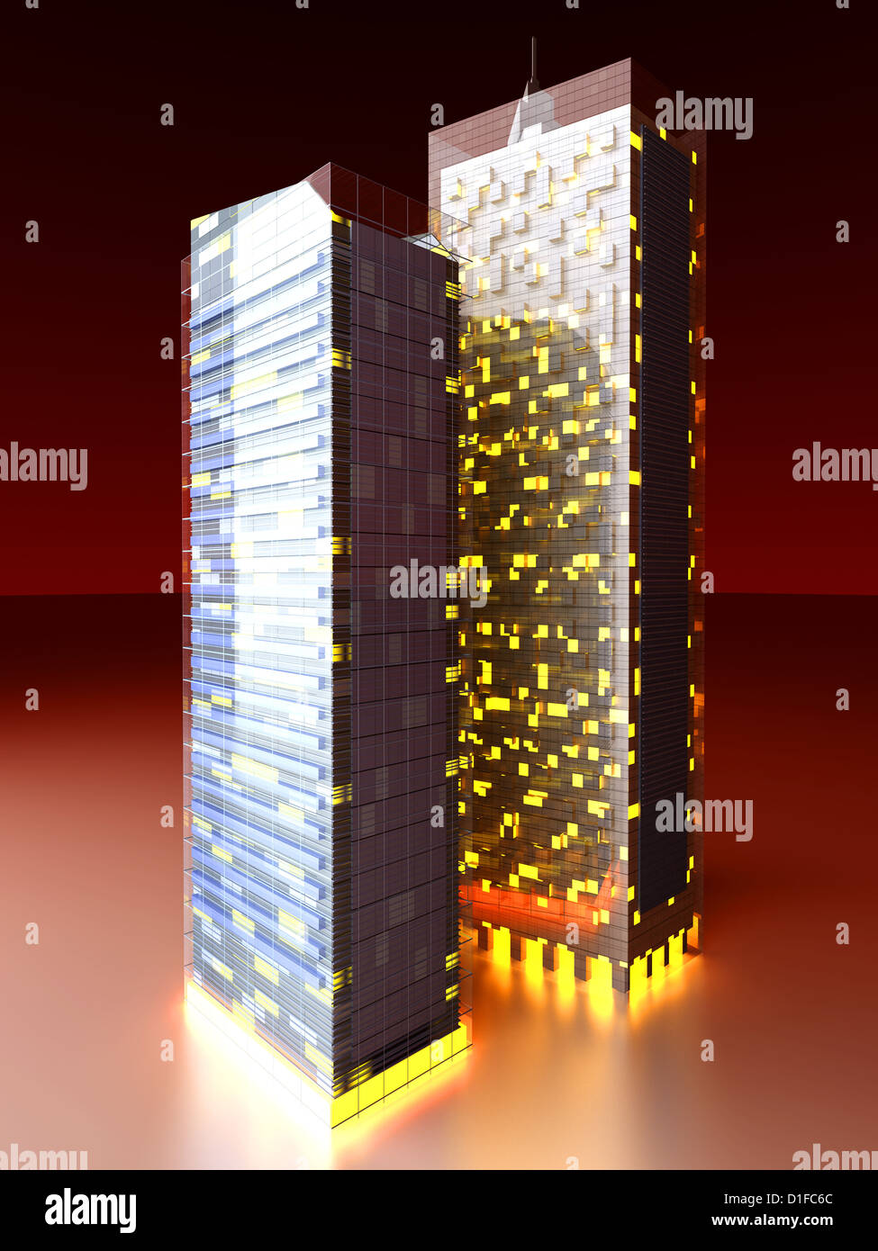 A contemporary skyscraper. 3D rendered Illustration Stock Photo - Alamy