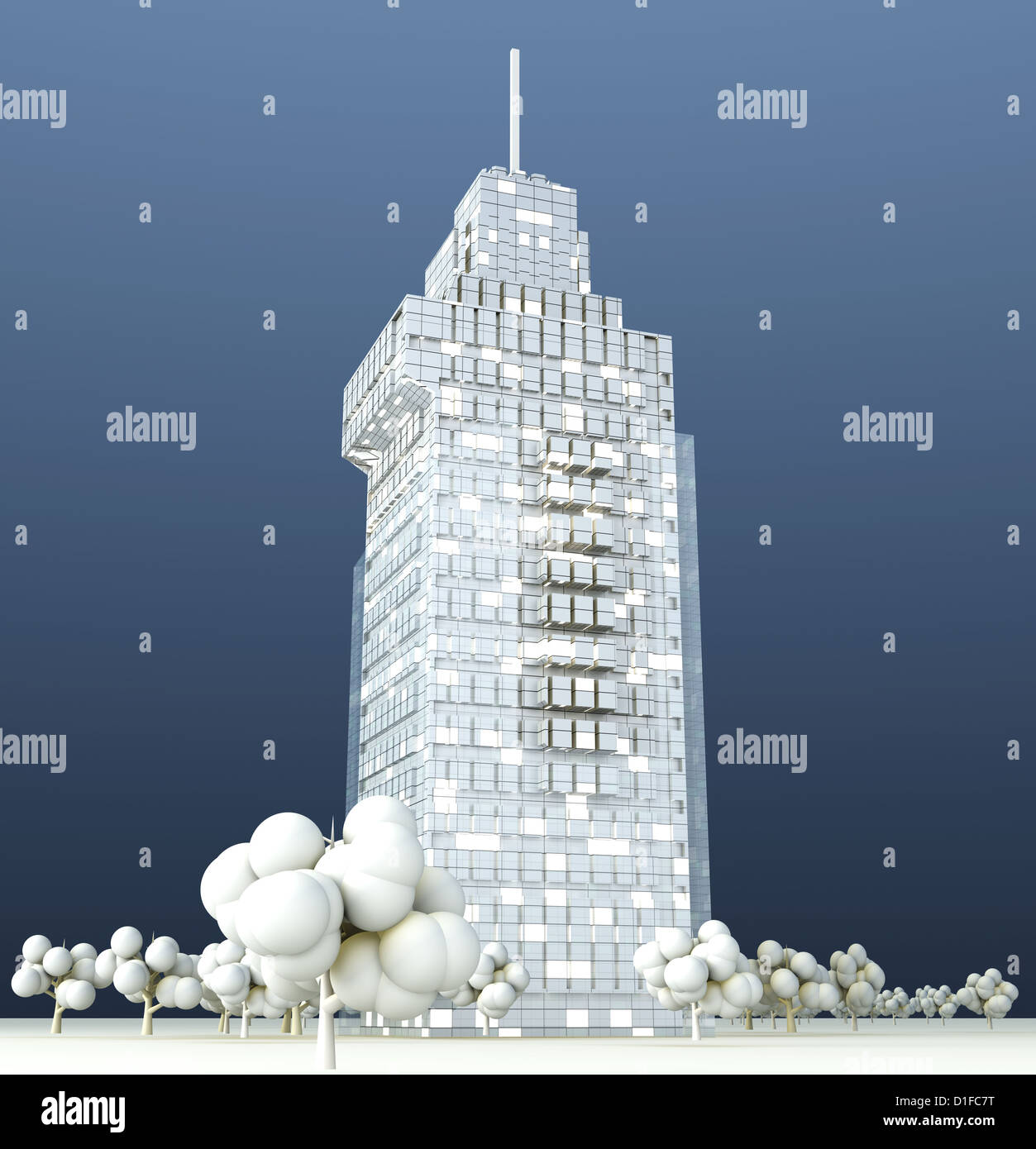 A contemporary skyscraper. 3D rendered Illustration Stock Photo - Alamy