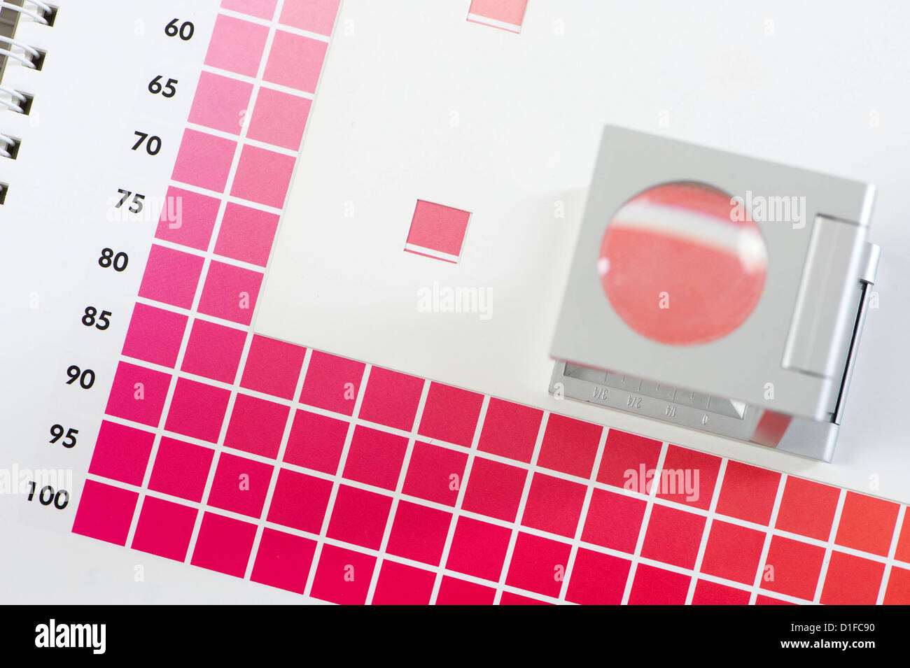 Linen tester on color chart Stock Photo - Alamy