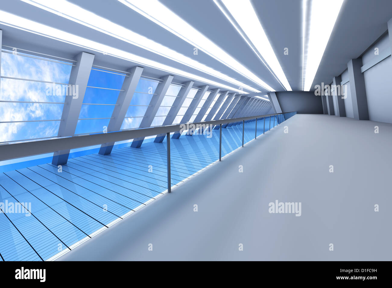 3D rendered Illustration. Airport architecture visualization Stock ...