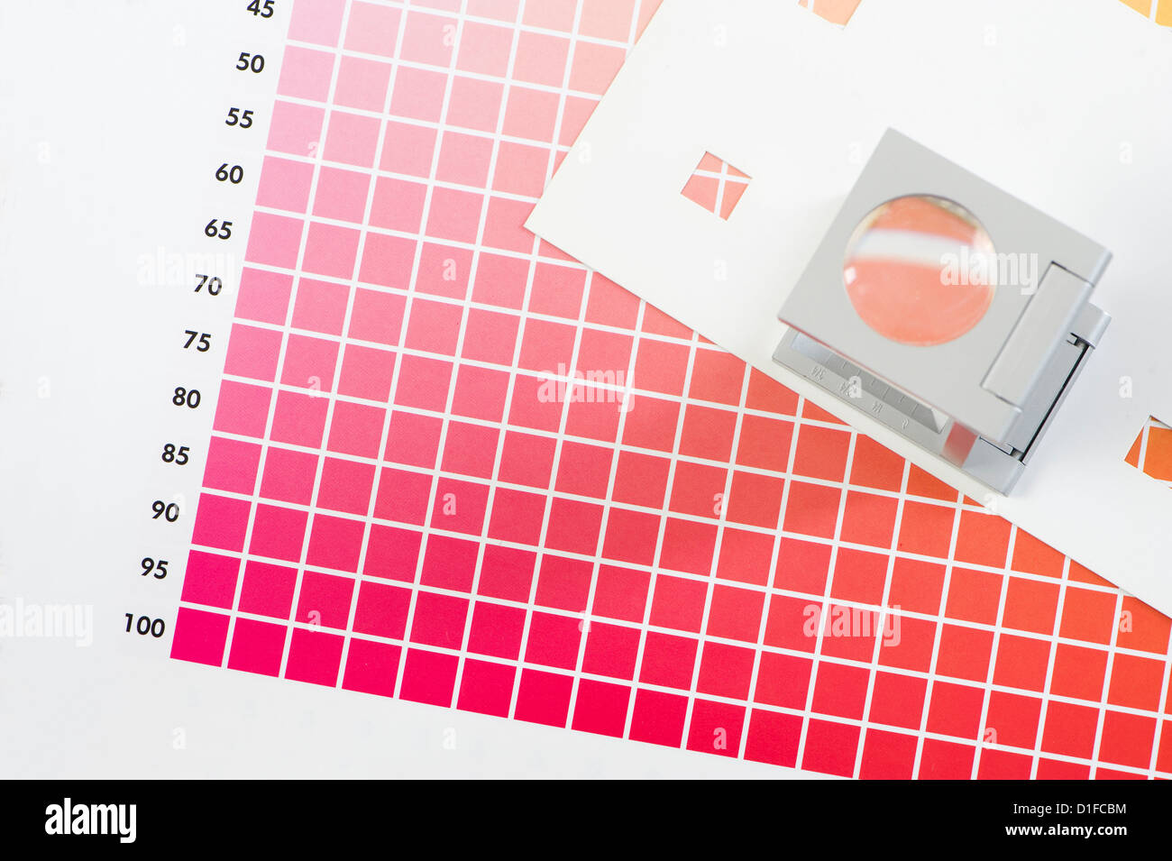 Linen tester on color chart Stock Photo - Alamy