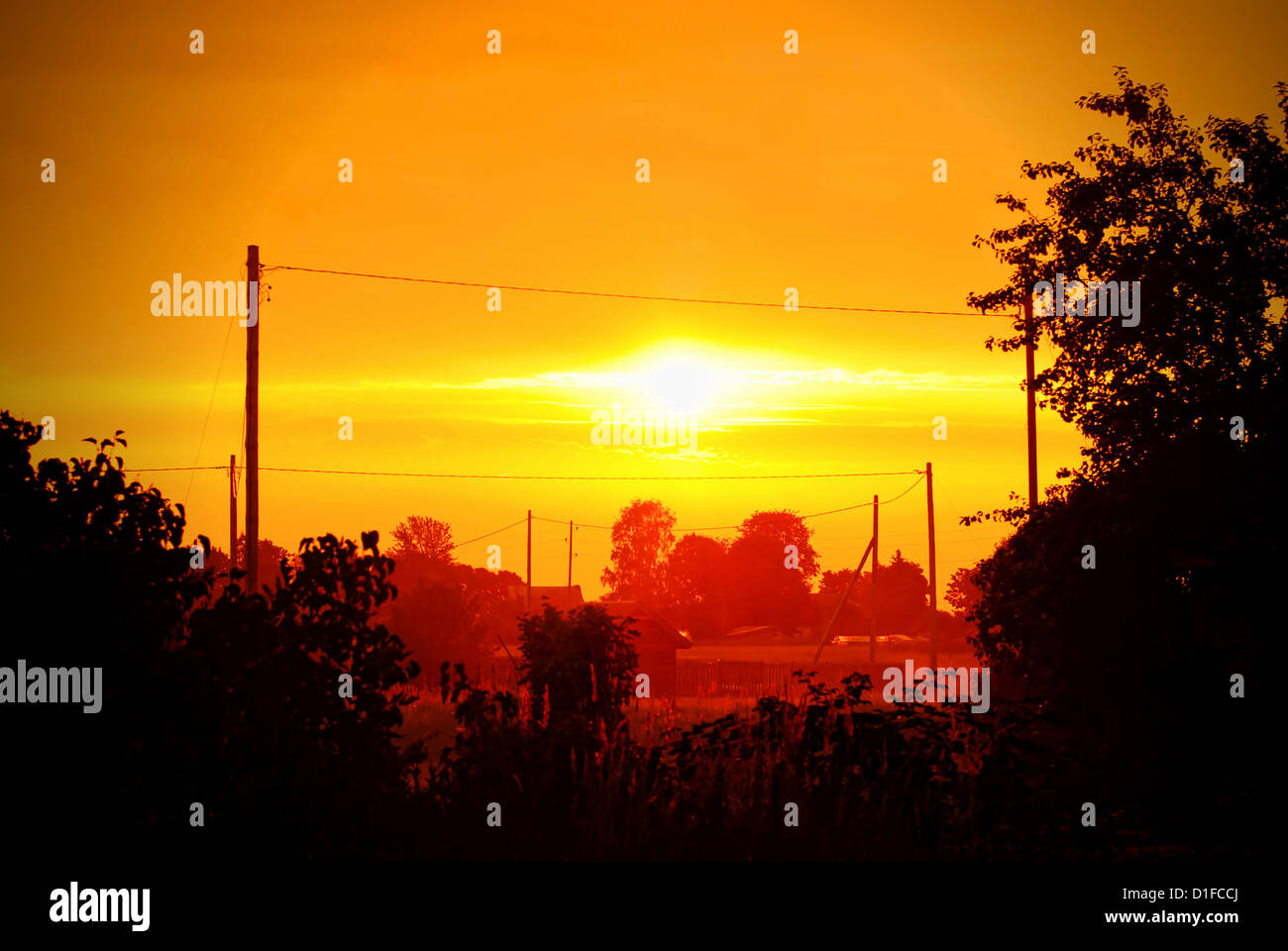 Dawn in the village hi-res stock photography and images - Alamy