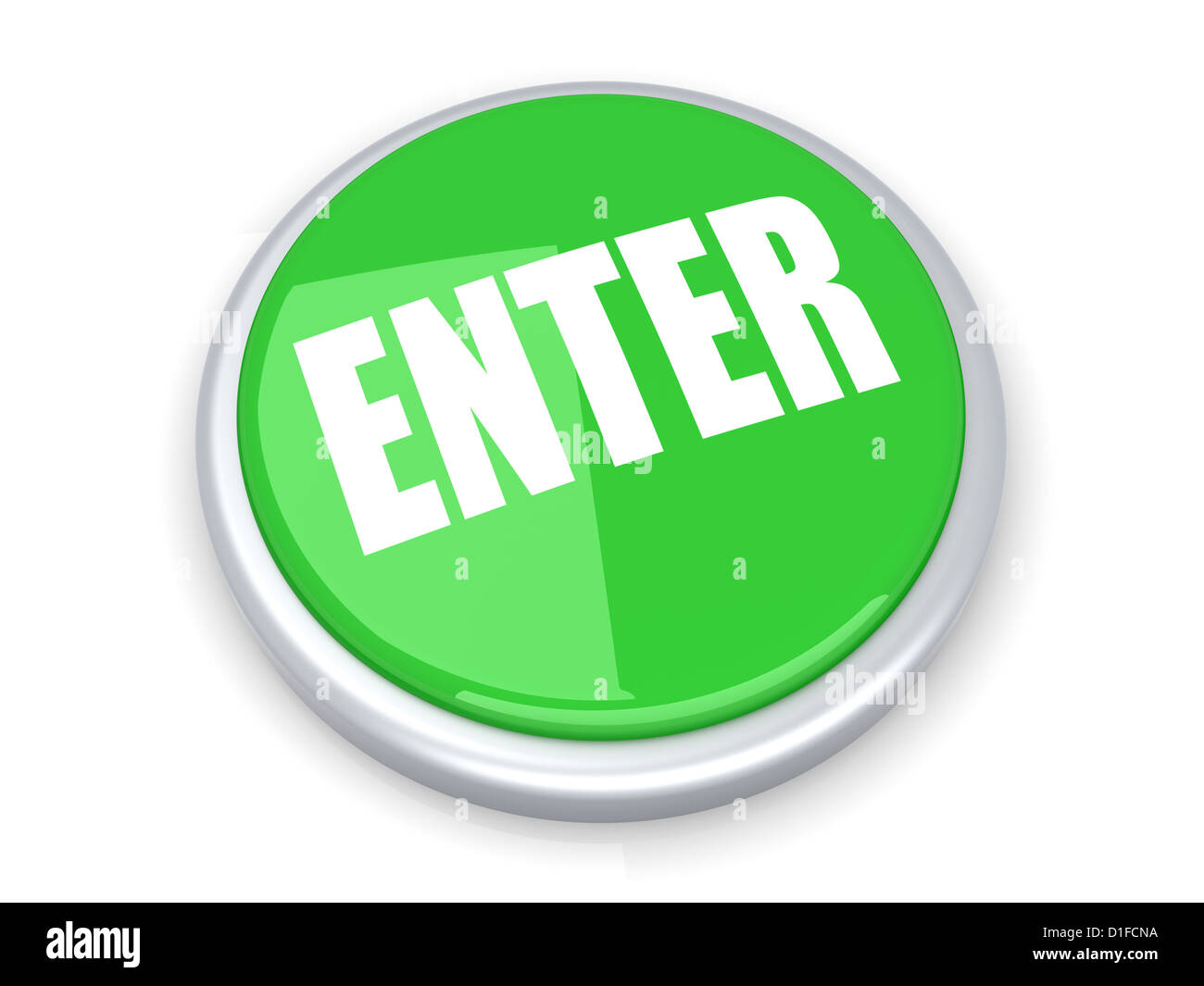 A Enter button. 3D rendered illustration. Isolated on white Stock Photo ...