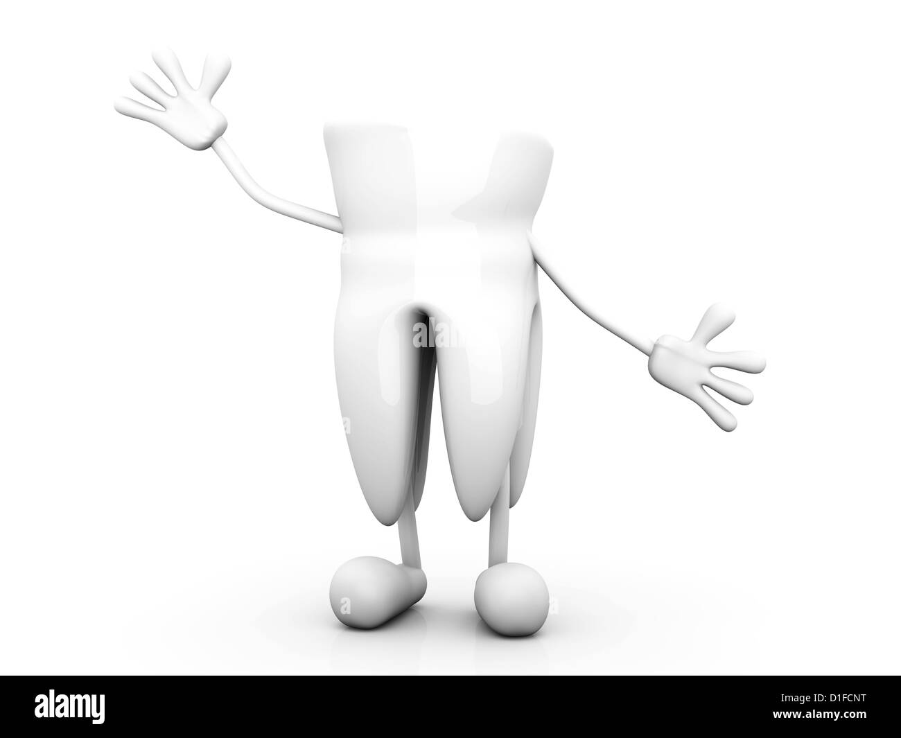 A greeting Cartoon Tooth. 3D rendered Illustration Stock Photo - Alamy