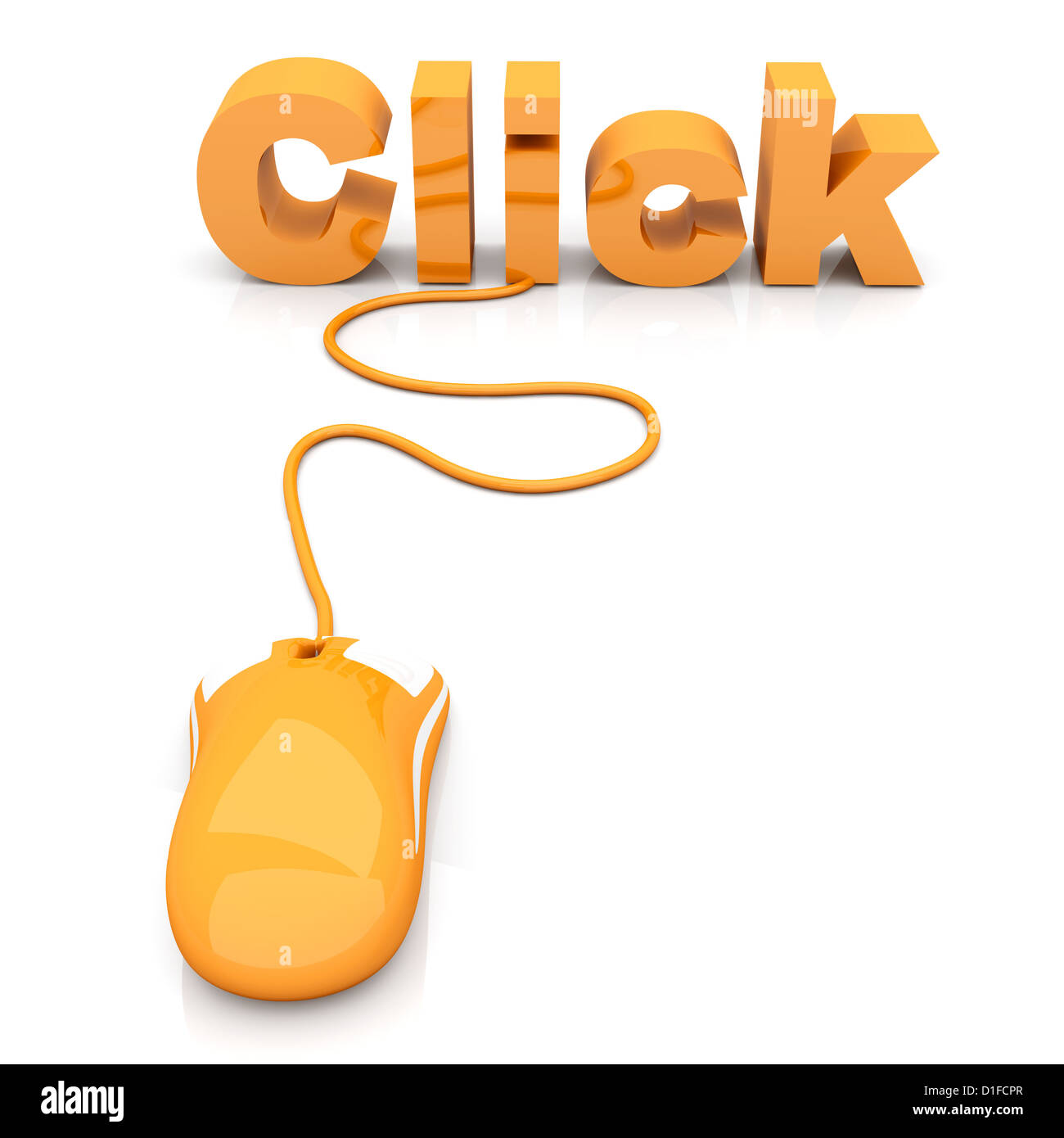 Click online. 3D rendered Illustration. Isolated on white Stock Photo ...