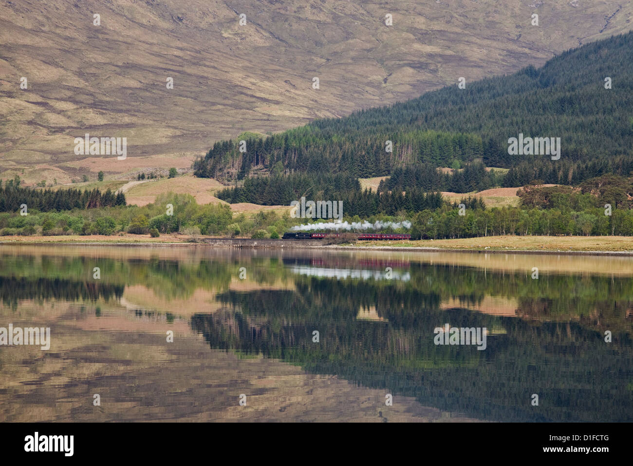 The Jacobite, Fort William to Mallaig railway, Loch Eil, Lochaber ...