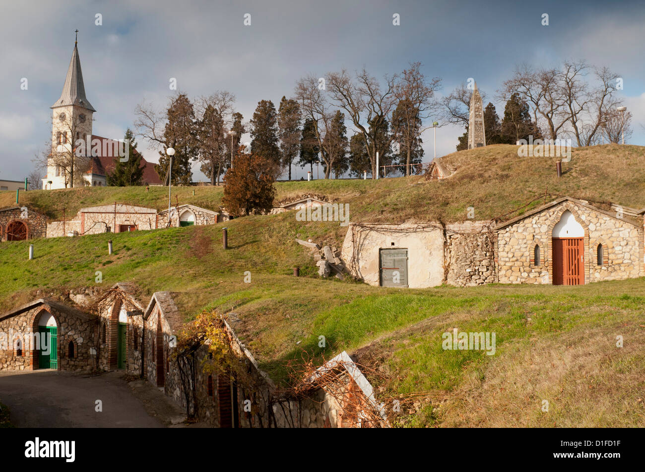 Wine cellars at wine cellar Straz location below Church of St. Gilles ...