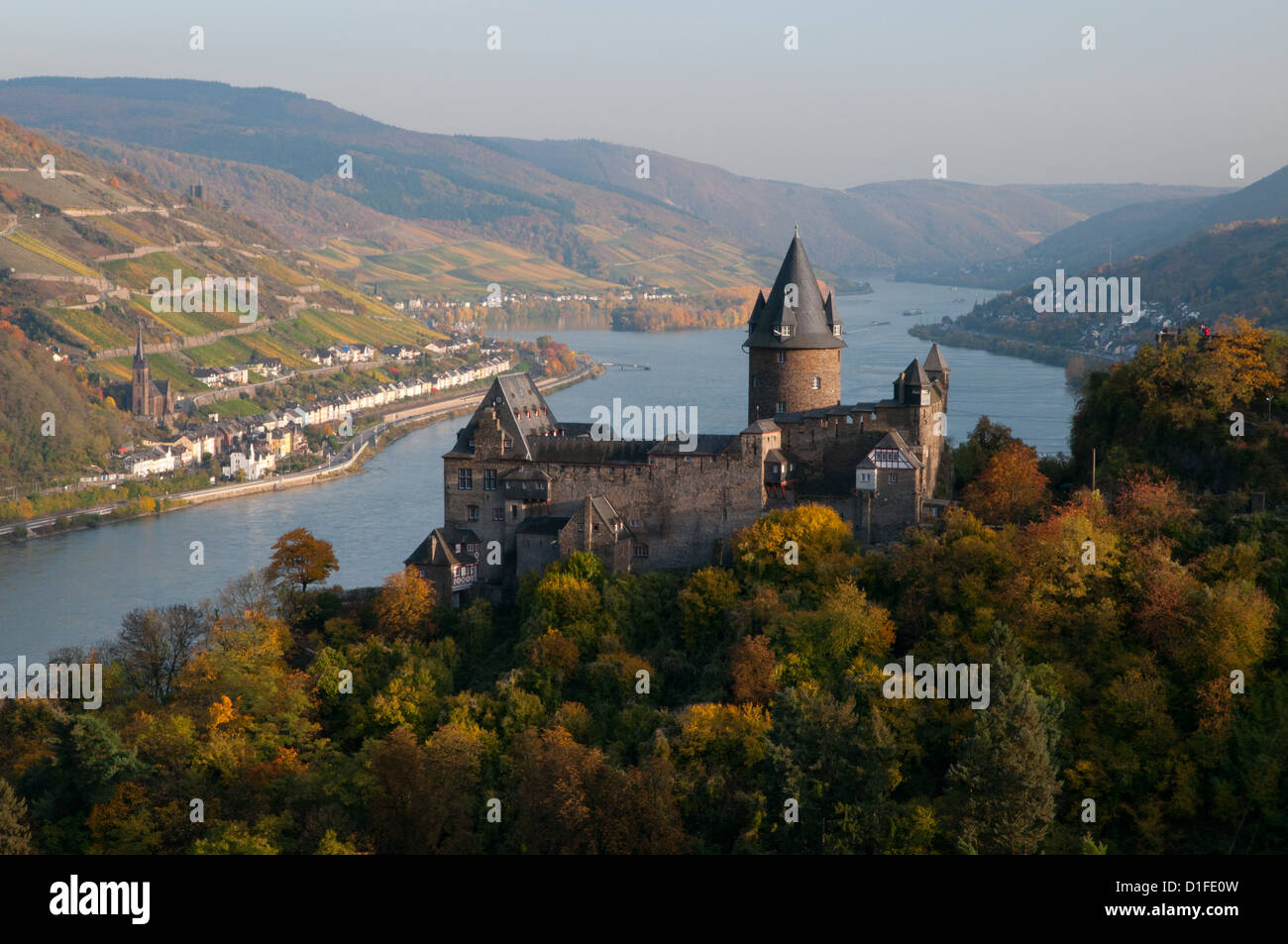 Burg Stahleck Rhine castle, Bacharach, Rhineland, Germany in autumn ...