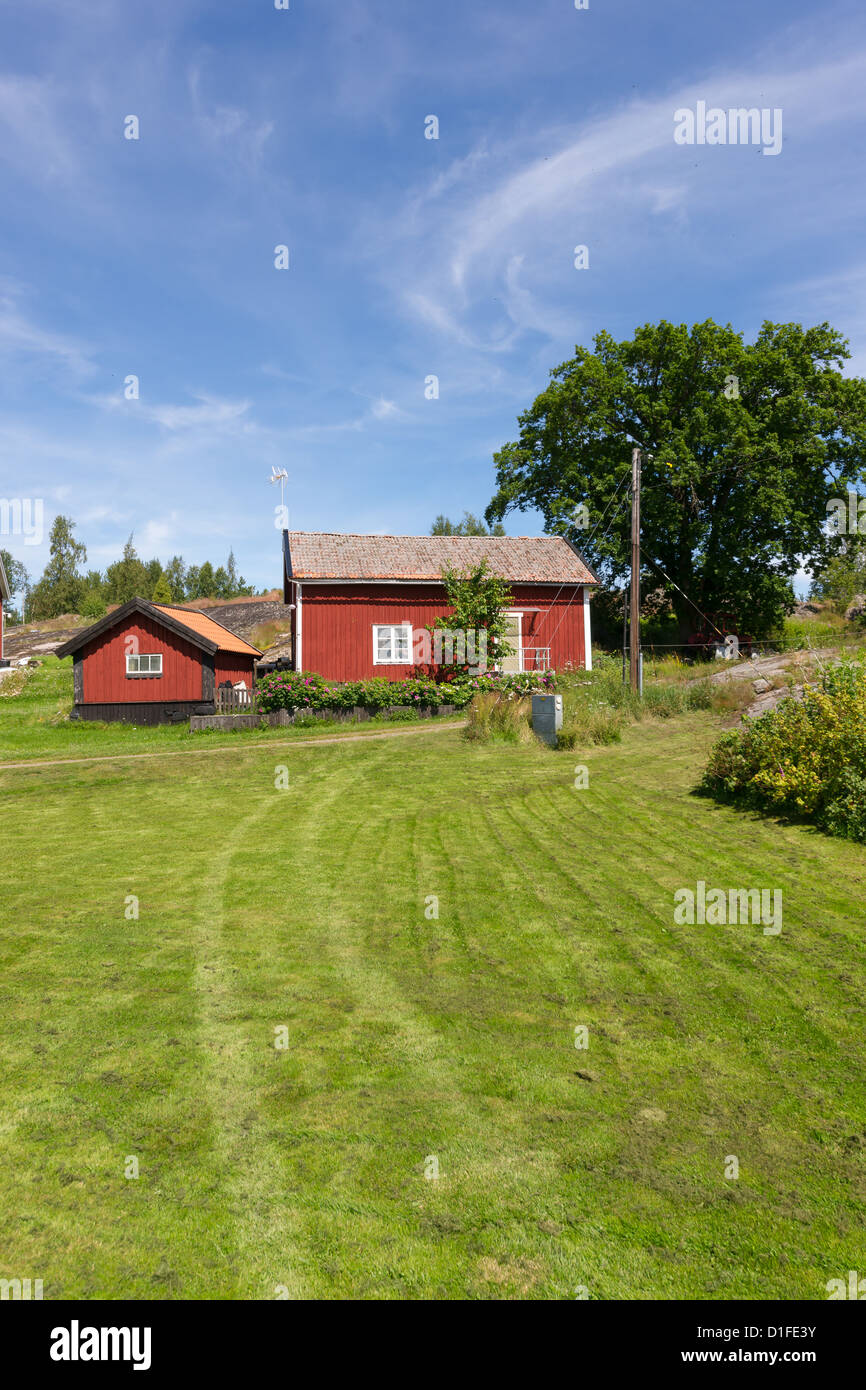 red cottage, Sweden Stock Photo - Alamy