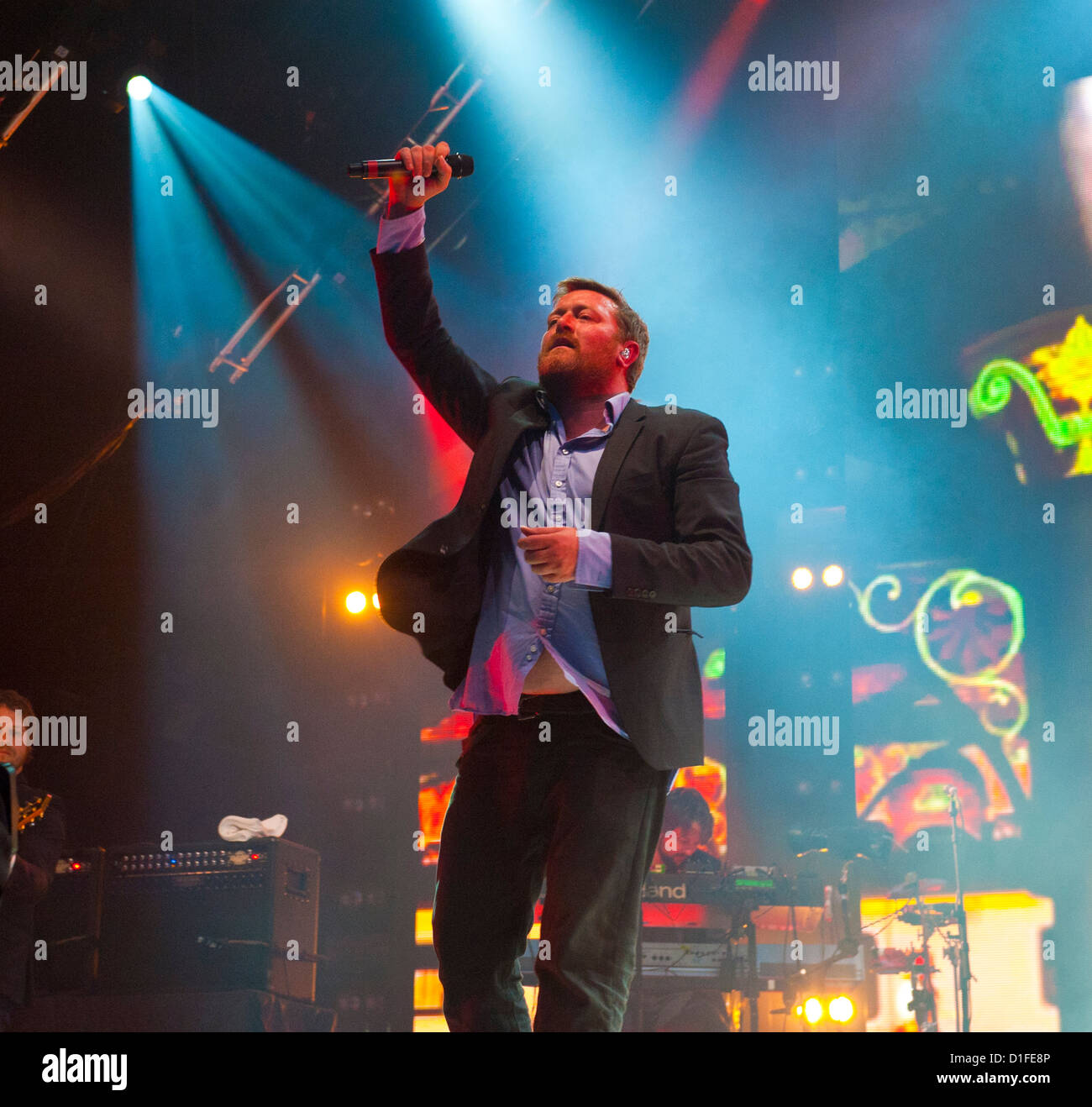 Lead Singer guy Garvey from the group Elbow Performing at the Jodrell ...