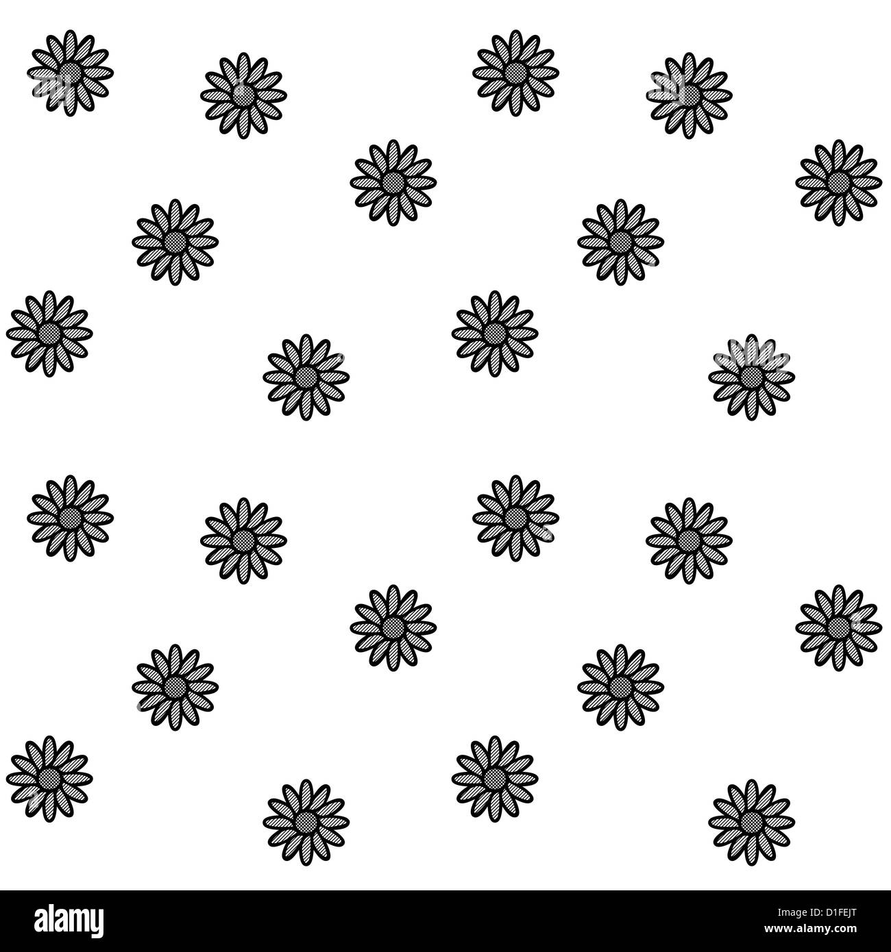 Seamless monochrome texture - flowers on a white background Stock Photo ...