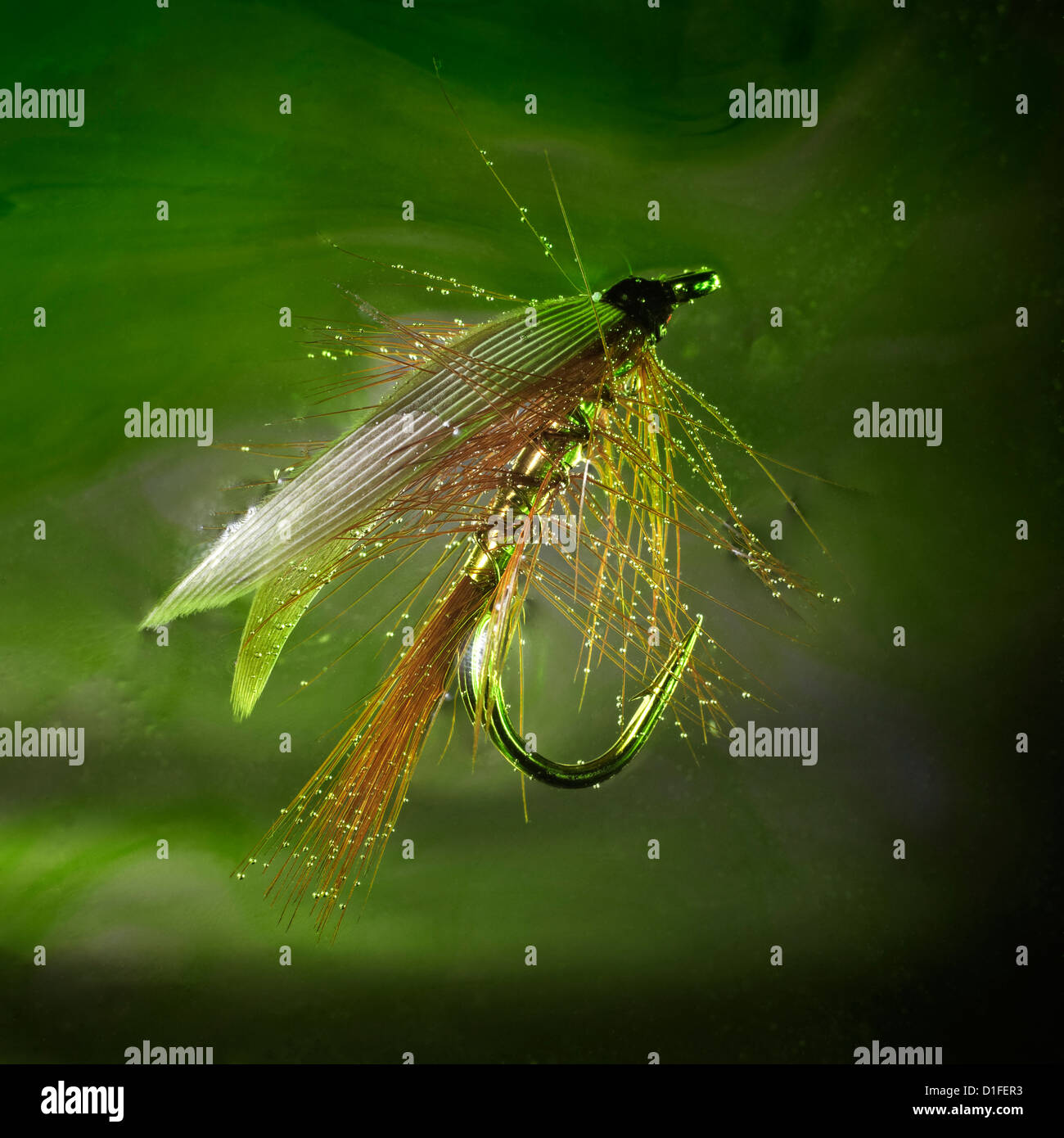 Wickhams fancy artificial Fishing fly used in angling in extreme close ...