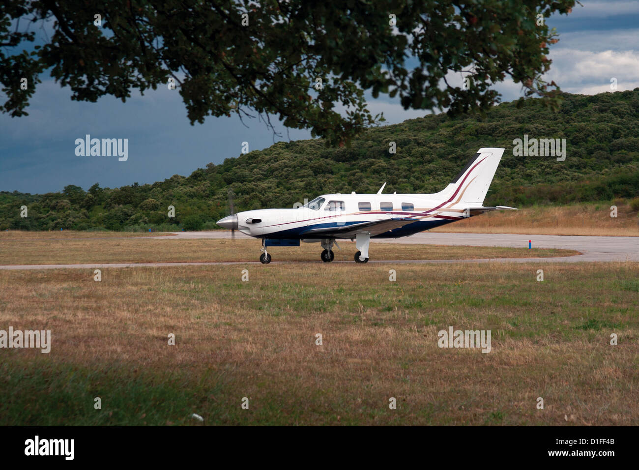 Small passenger plane after landing. Vrsar, Croatia Stock Photo - Alamy