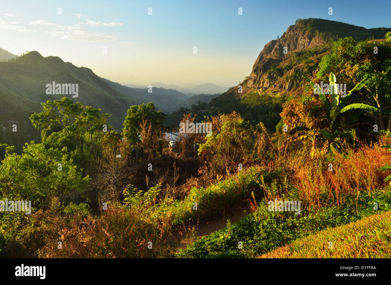 View of Ella Gap towards south coast, Ella Village, Central Highlands ...