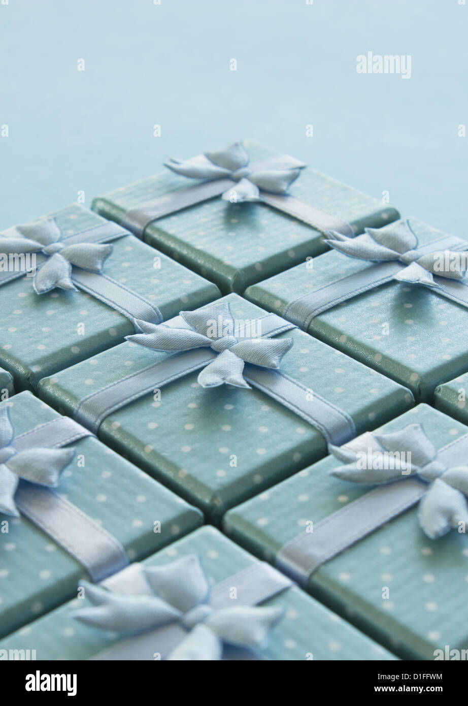 Light blue gift boxes Stock Photo - Alamy