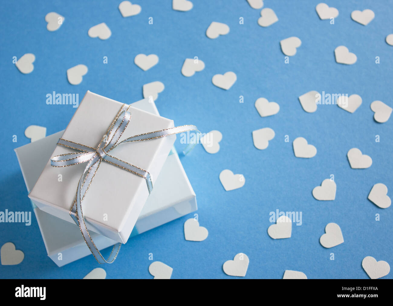 White gift boxes Stock Photo - Alamy