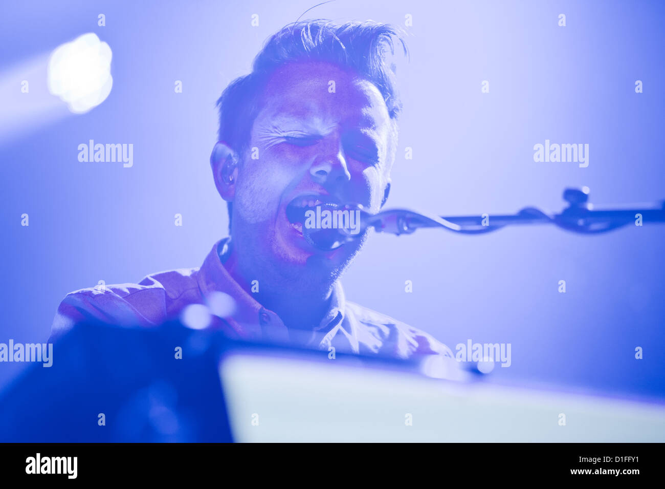 Alex Trimble of Two Door Cinema Club performing in Chicago, Illinois ...
