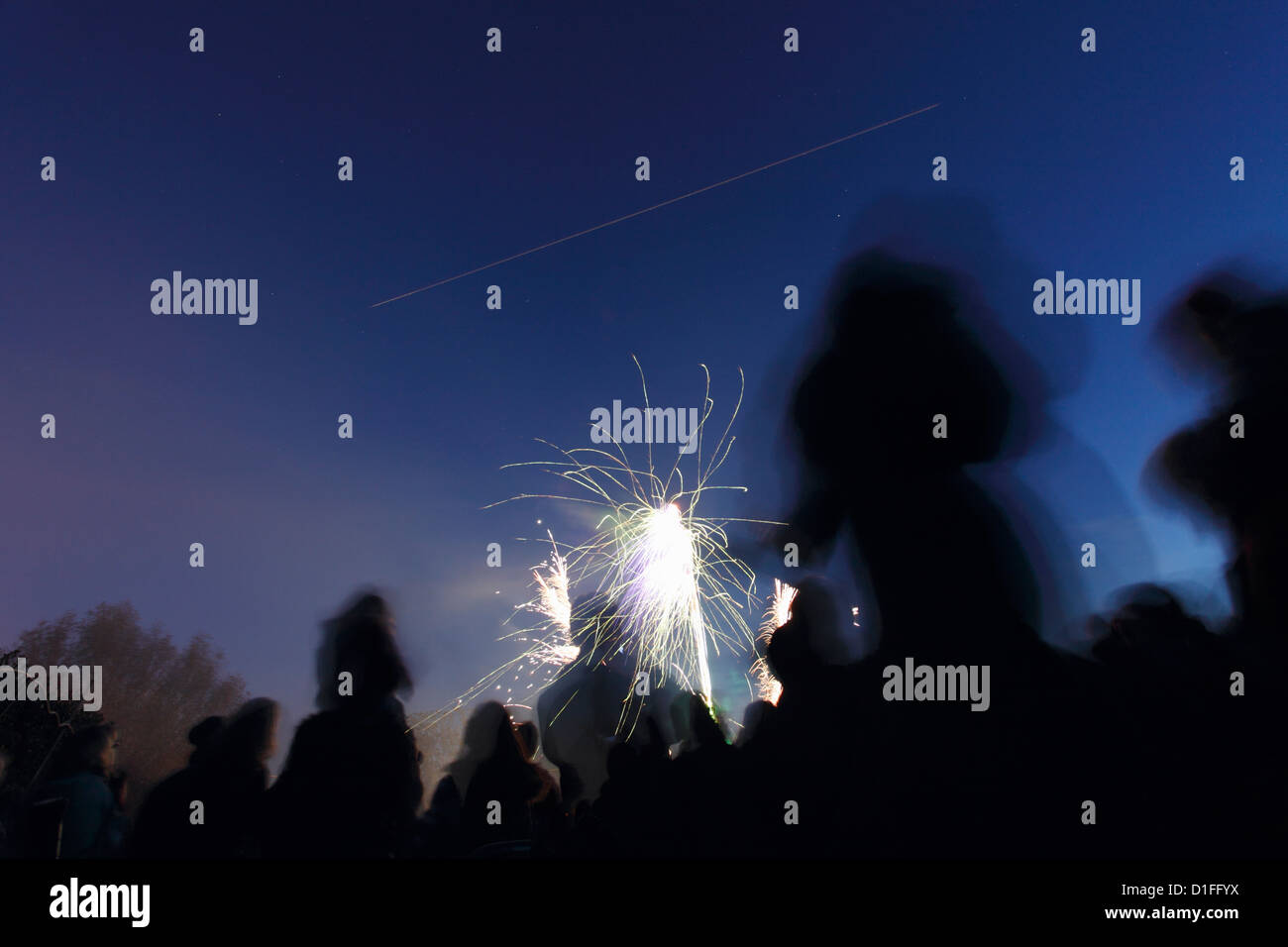 Crowd watching Firework Display Stock Photo - Alamy