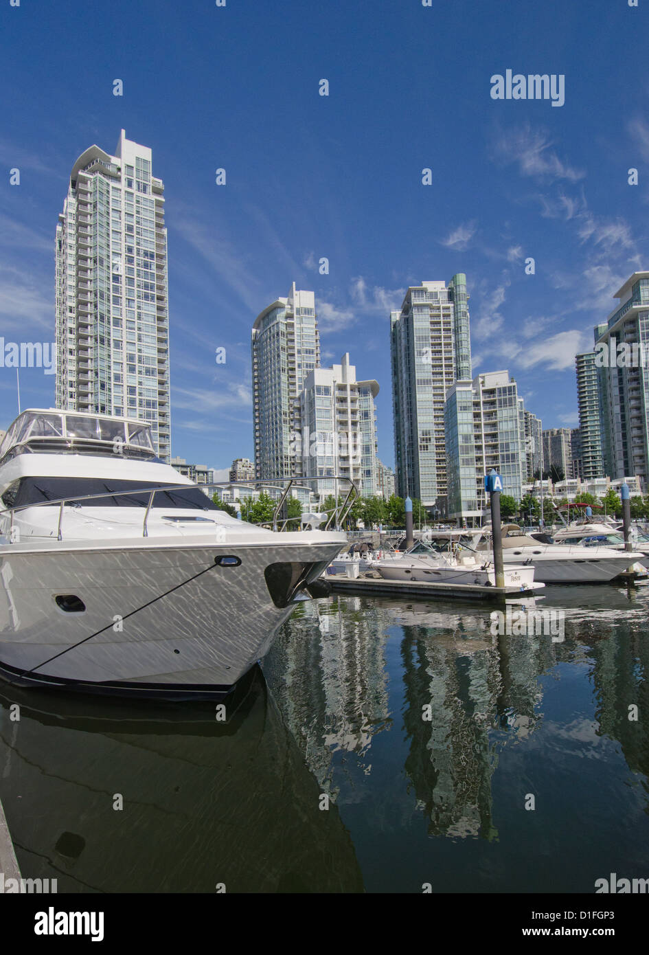 The ultra modern city of Vancouver British Columbia Canada with its ...