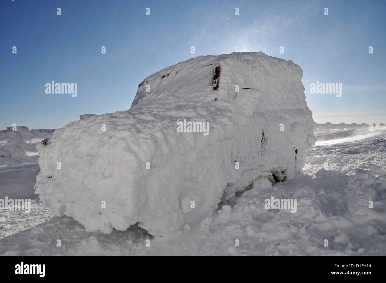 Ice Covered Truck At Winter Stock Photo - Alamy