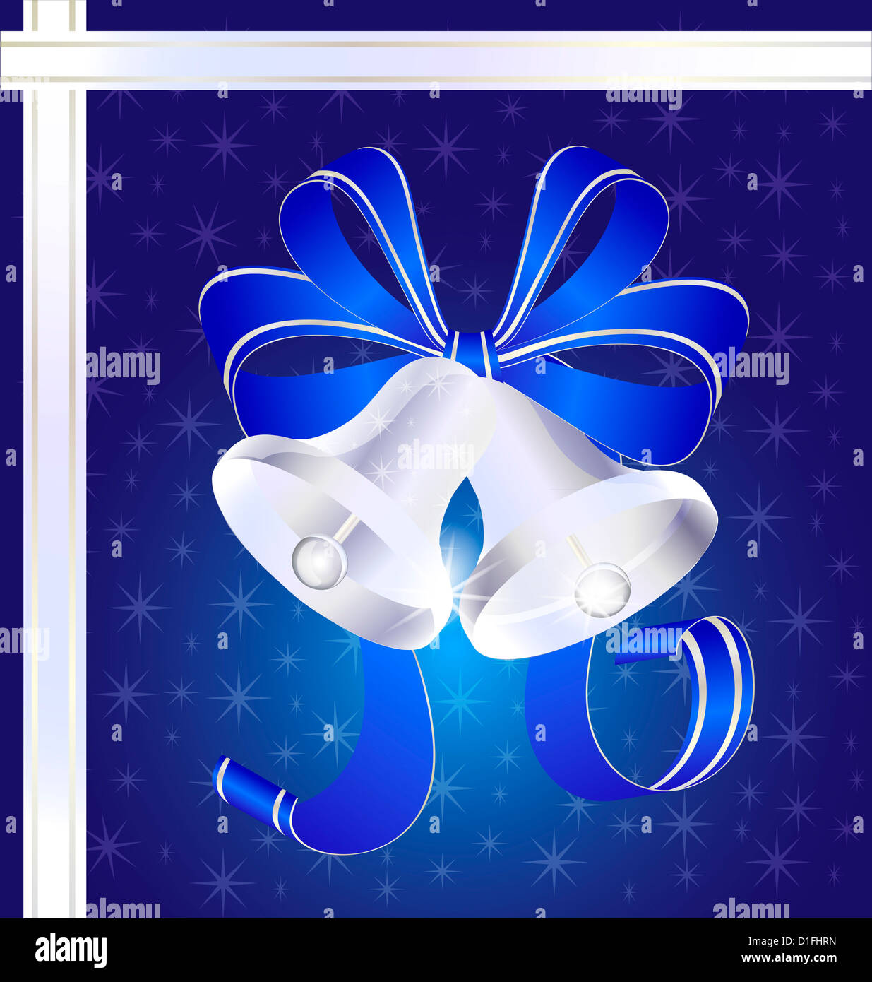Christmas Bells Blue Background