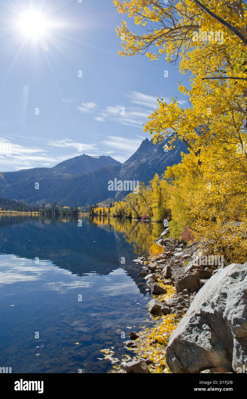 Fall colors Eastern Sierra mountains June Lake loop near Mammoth ...