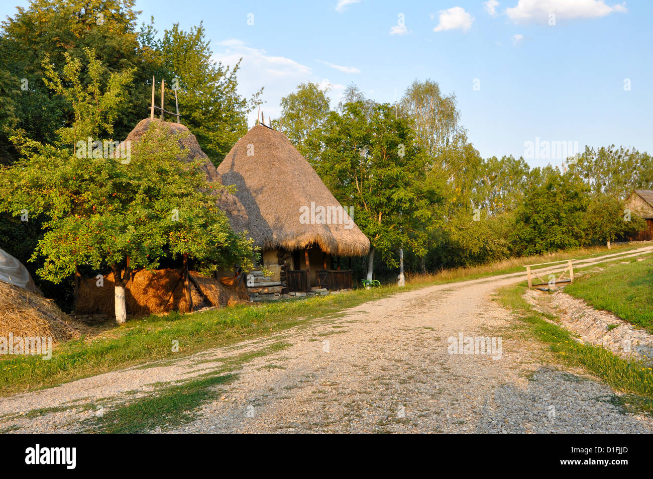 Traditional rural cottage with straw roof Stock Photo - Alamy