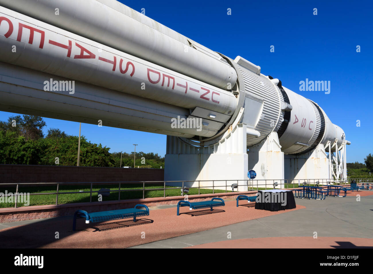 A Saturn 1B rocket in the Rocket Garden at the Kennedy Space Center ...