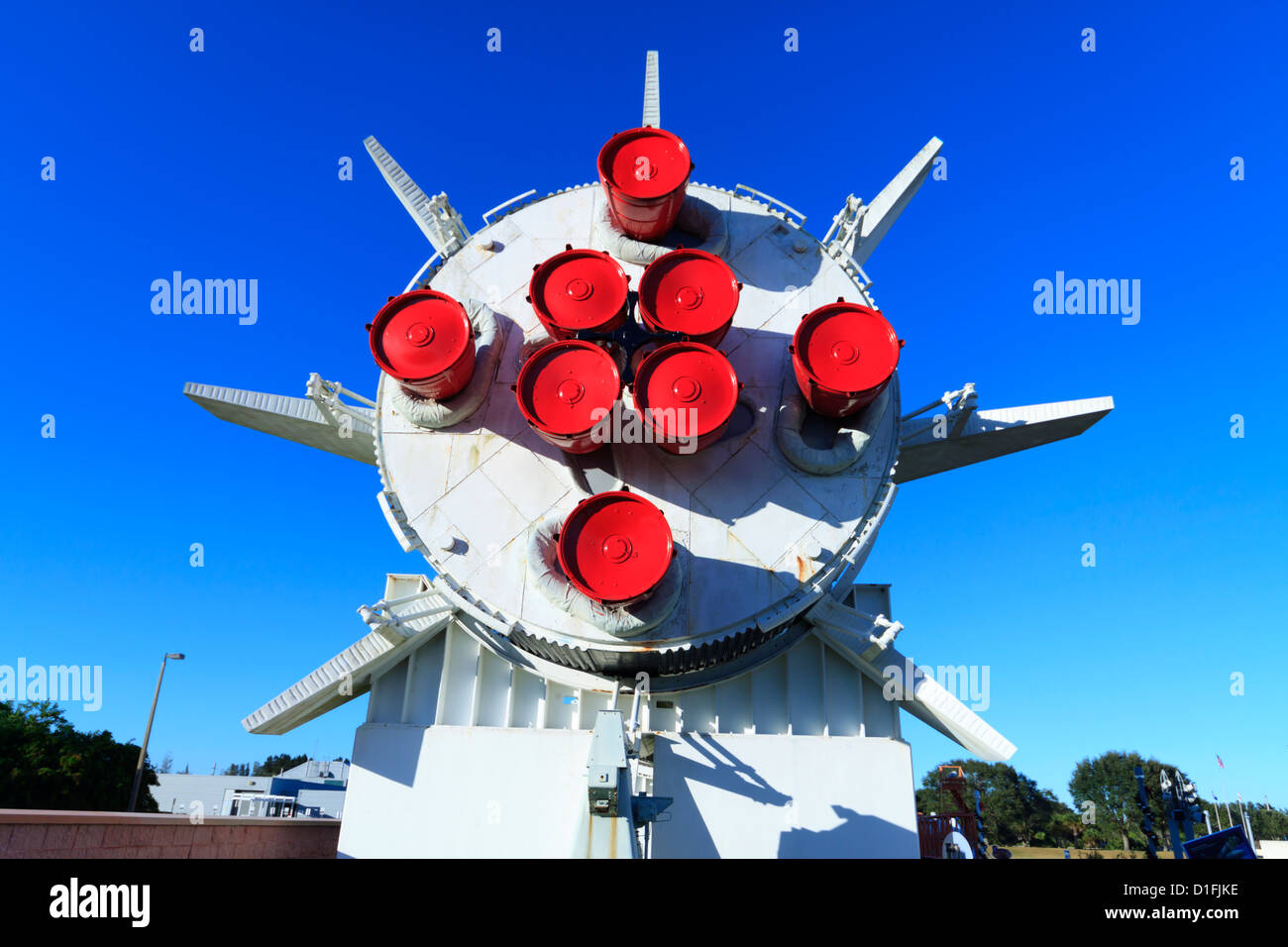 A Saturn 1B rocket in the Rocket Garden at the Kennedy Space Center ...