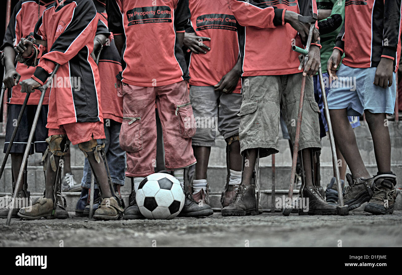 Orphaned children with walking dis abilities at a stand pround centre ...