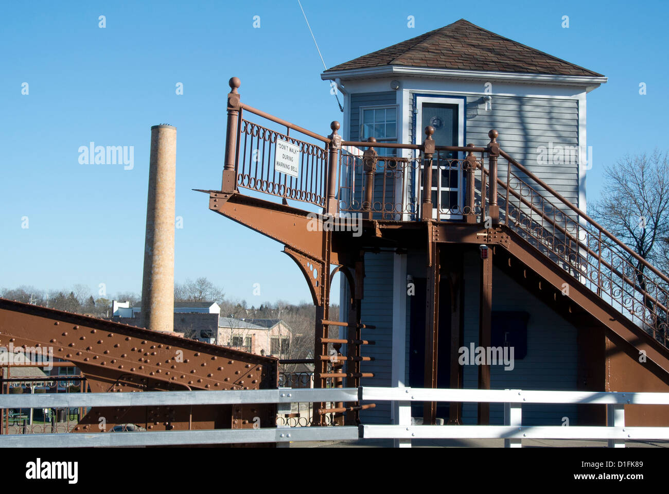 Sentry hut on lift bridge Stock Photo - Alamy